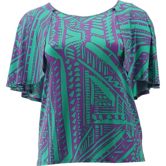 IMAN | Tops | Iman Global Chic Cape Slv Top Keyhole Back 742647 | Poshmark